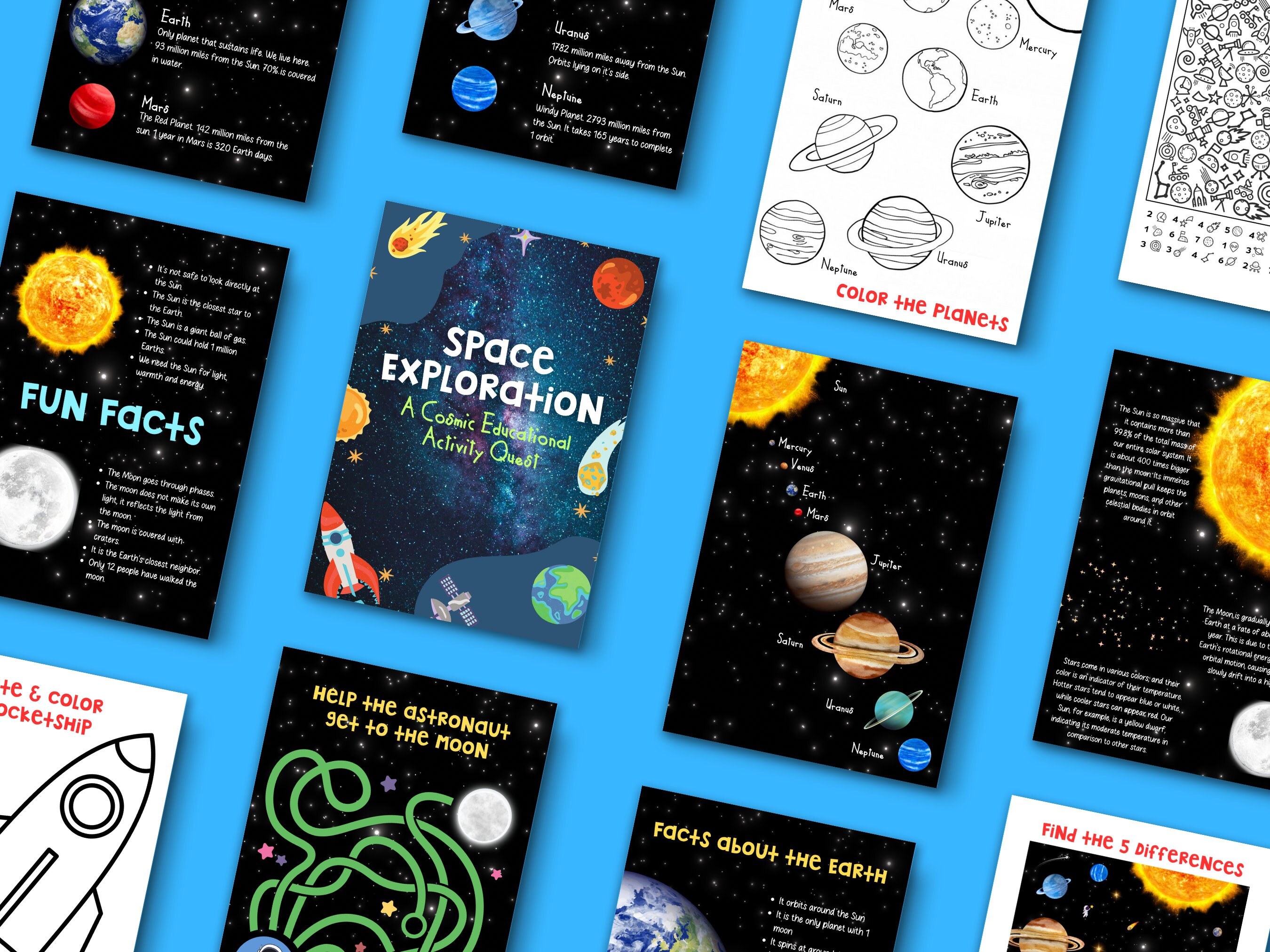 Solar System Busy Book, Preschool Worksheets, Printable Preschool Solar ...