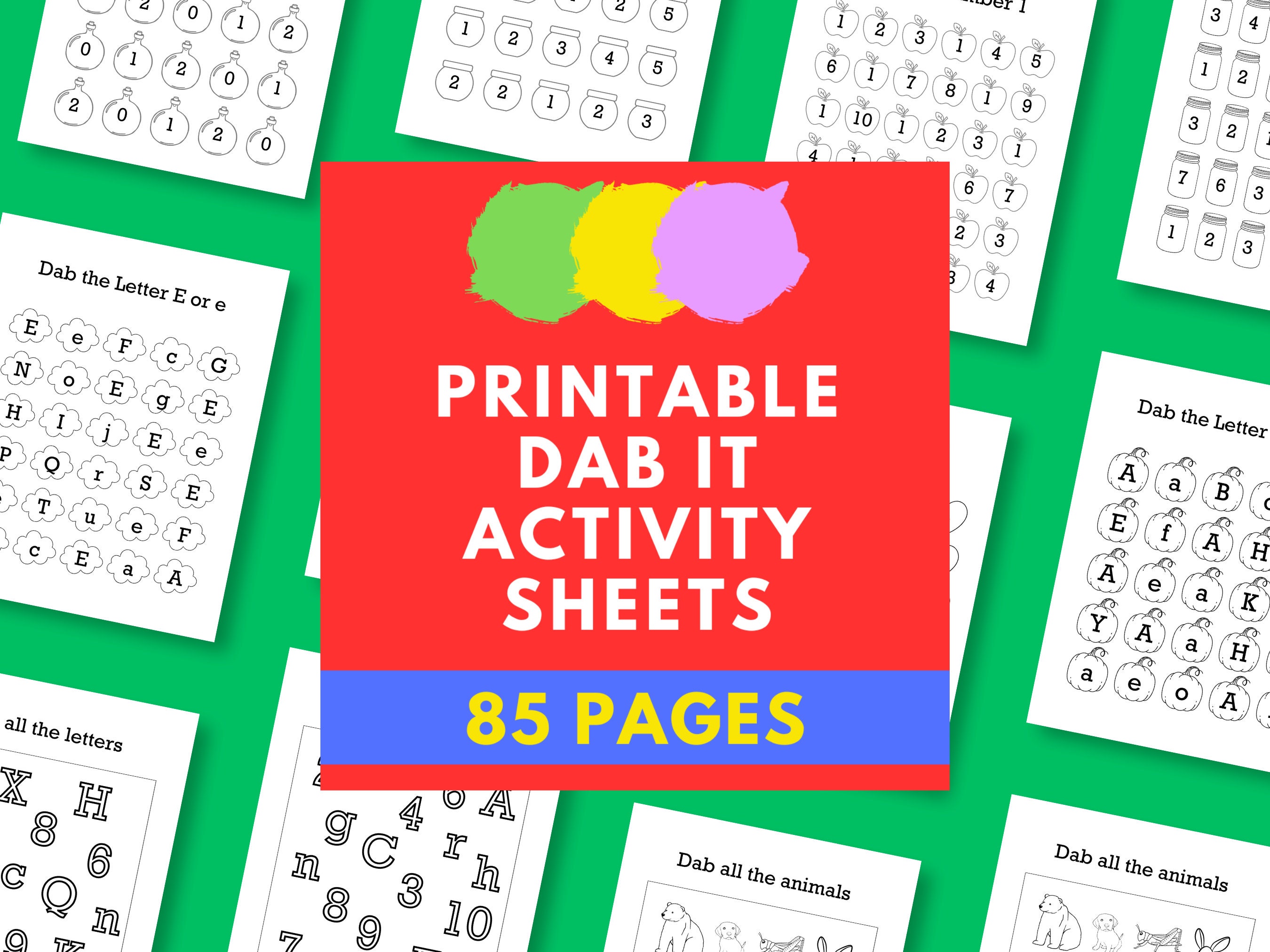 ALPHABET DAB IT Lettering Worksheets Preschool Printables Preschool ...