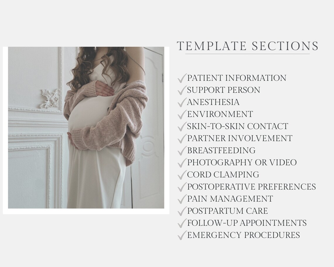C-section Birth Plan Template, Cesarean Birth Plan, Gentle C-section ...