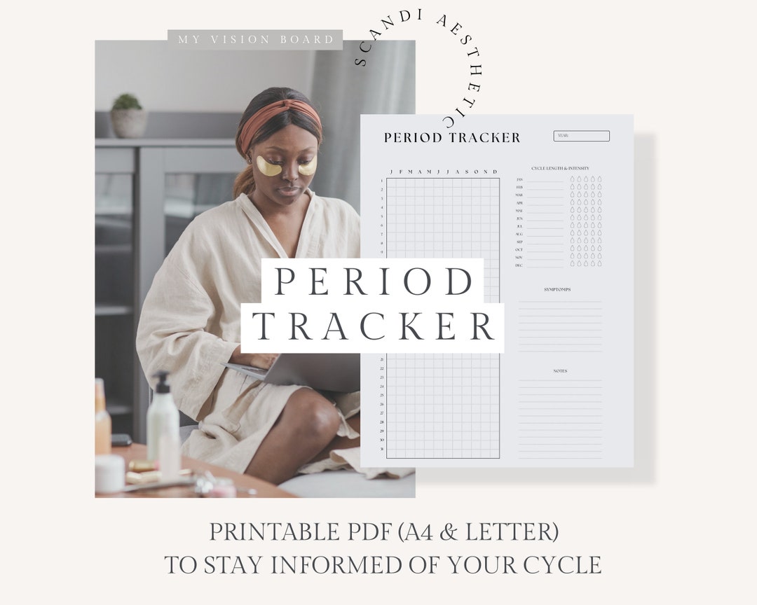 Period Tracker Printable, Menstrual Cycle Calendar, Digital ...