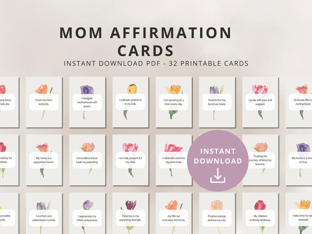 Mom Affirmation Cards, Affirmation Cards for Moms, Daily Affirmations ...