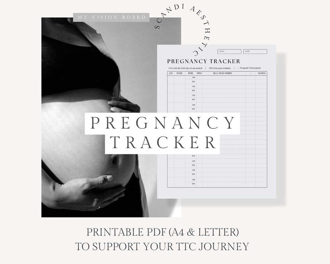 Pregnancy Tracker Printable | HCG Tracker | TTC Tracker Printable | TTC ...