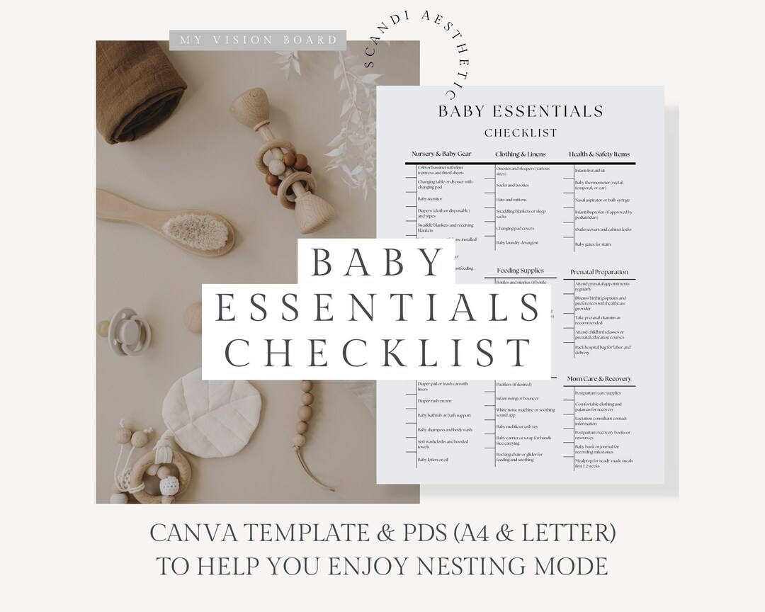 Baby Essentials Checklist |newborn Checklist |digital Baby Prep ...