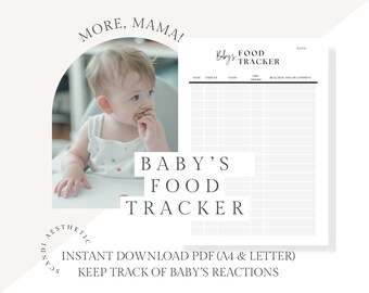 Printable Baby's First 100 Foods Log • Baby Food Tracker • Food Chart ...