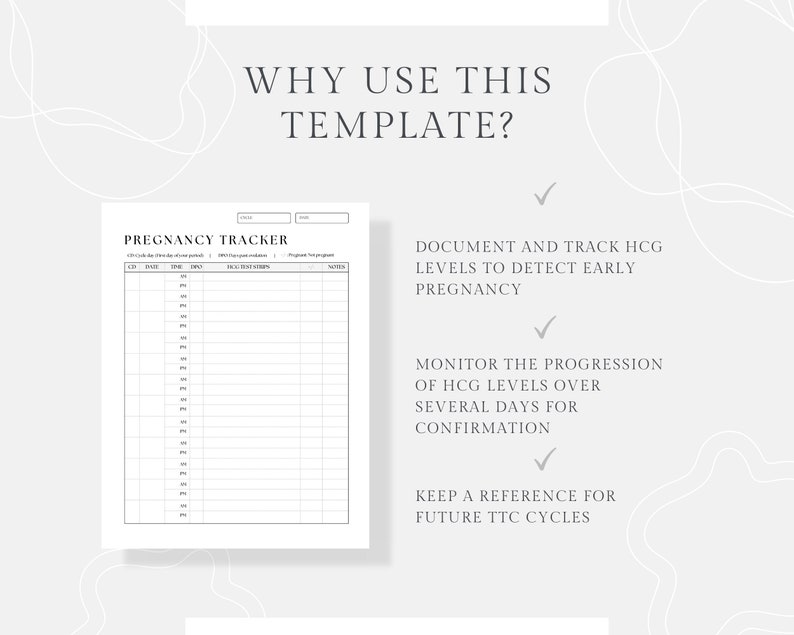 Pregnancy Tracker Printable | HCG Tracker | TTC Tracker Printable | TTC ...