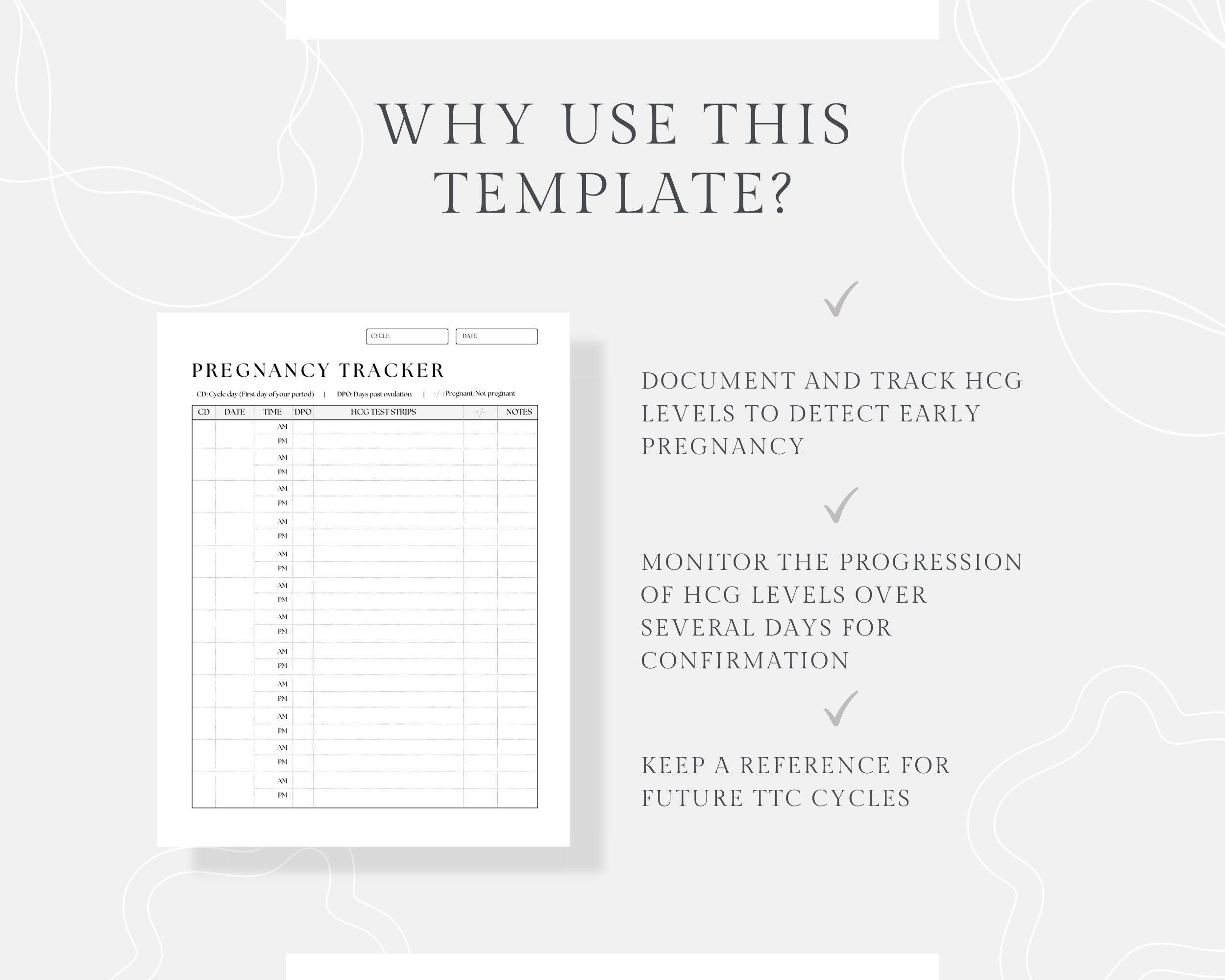 Pregnancy Tracker Printable | HCG Tracker | TTC Tracker Printable | TTC ...