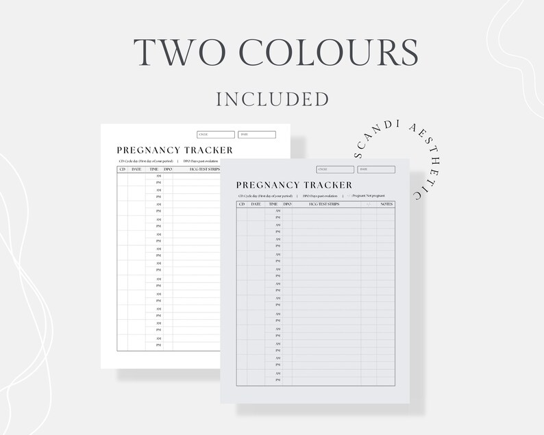 Pregnancy Tracker Printable | HCG Tracker | TTC Tracker Printable | TTC ...