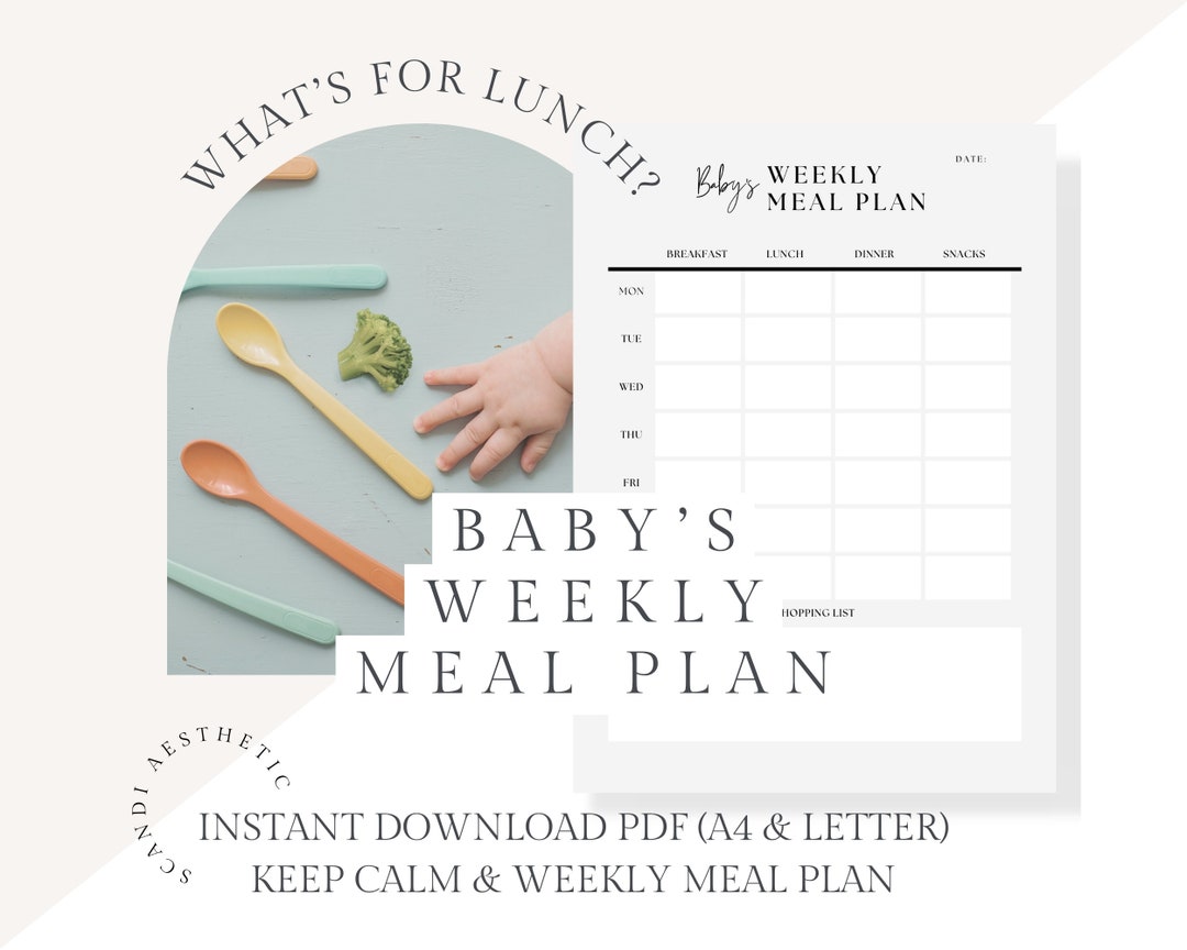 Baby Meal Planner Template, Baby Led Weaning Calendar, Weekly Meal ...