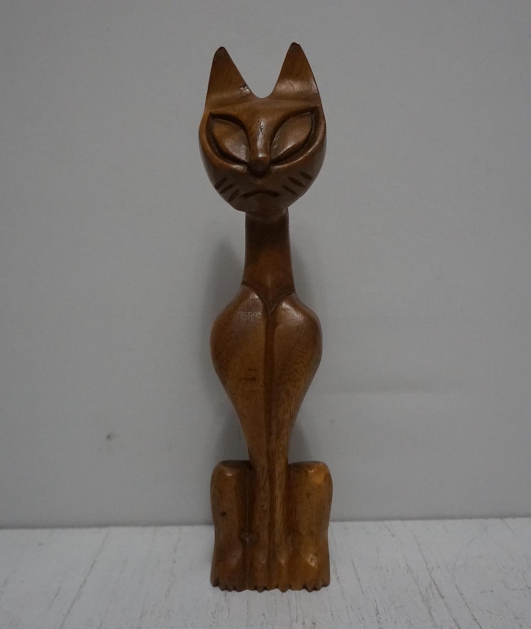 Mid Century Modern Siamese Cat Statue Wood Cat Siamese Cat Statue 12 ...