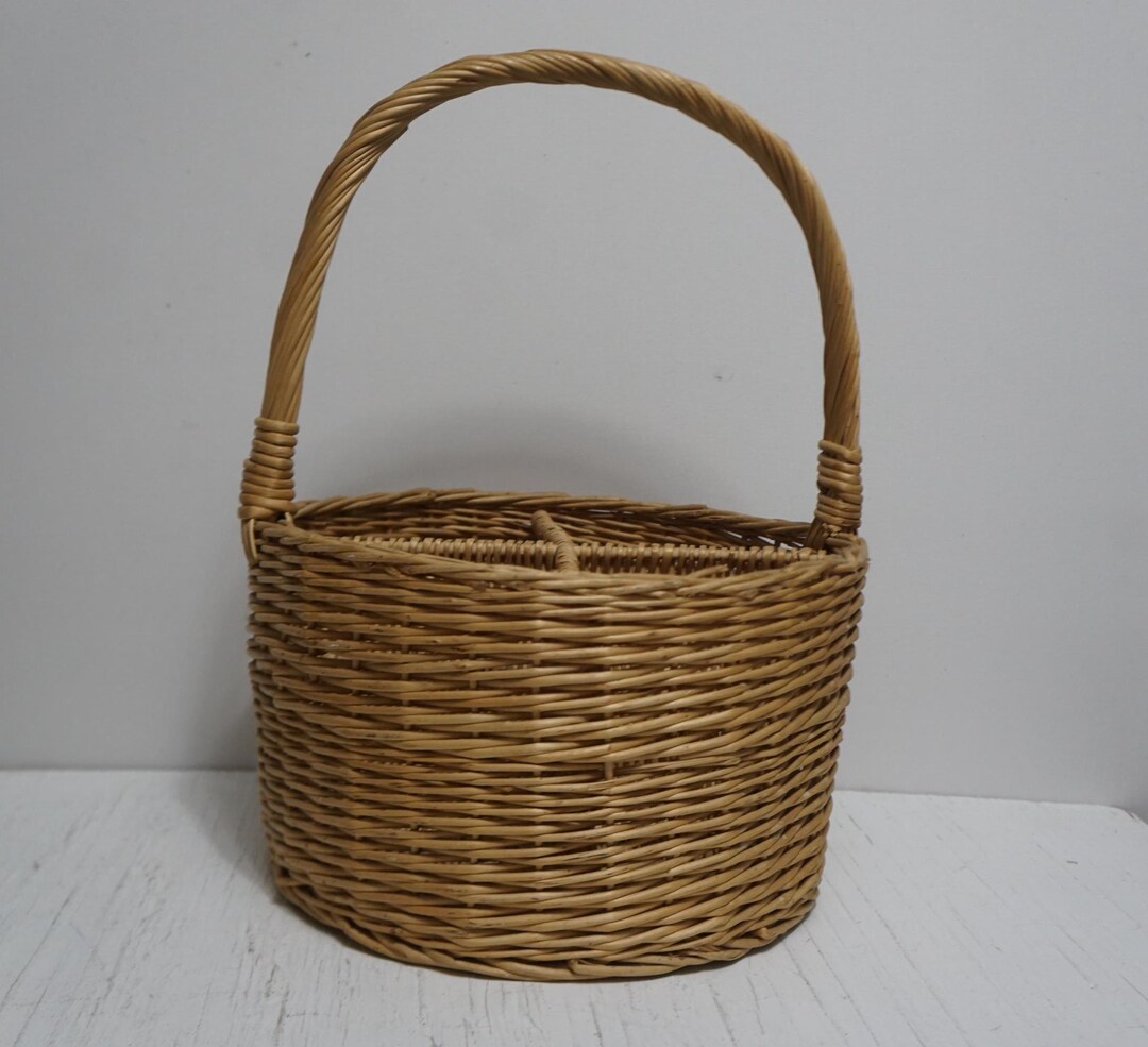 4 Section Wicker Basket 14.5" Sectioned Wicker Basket Four Compartments ...