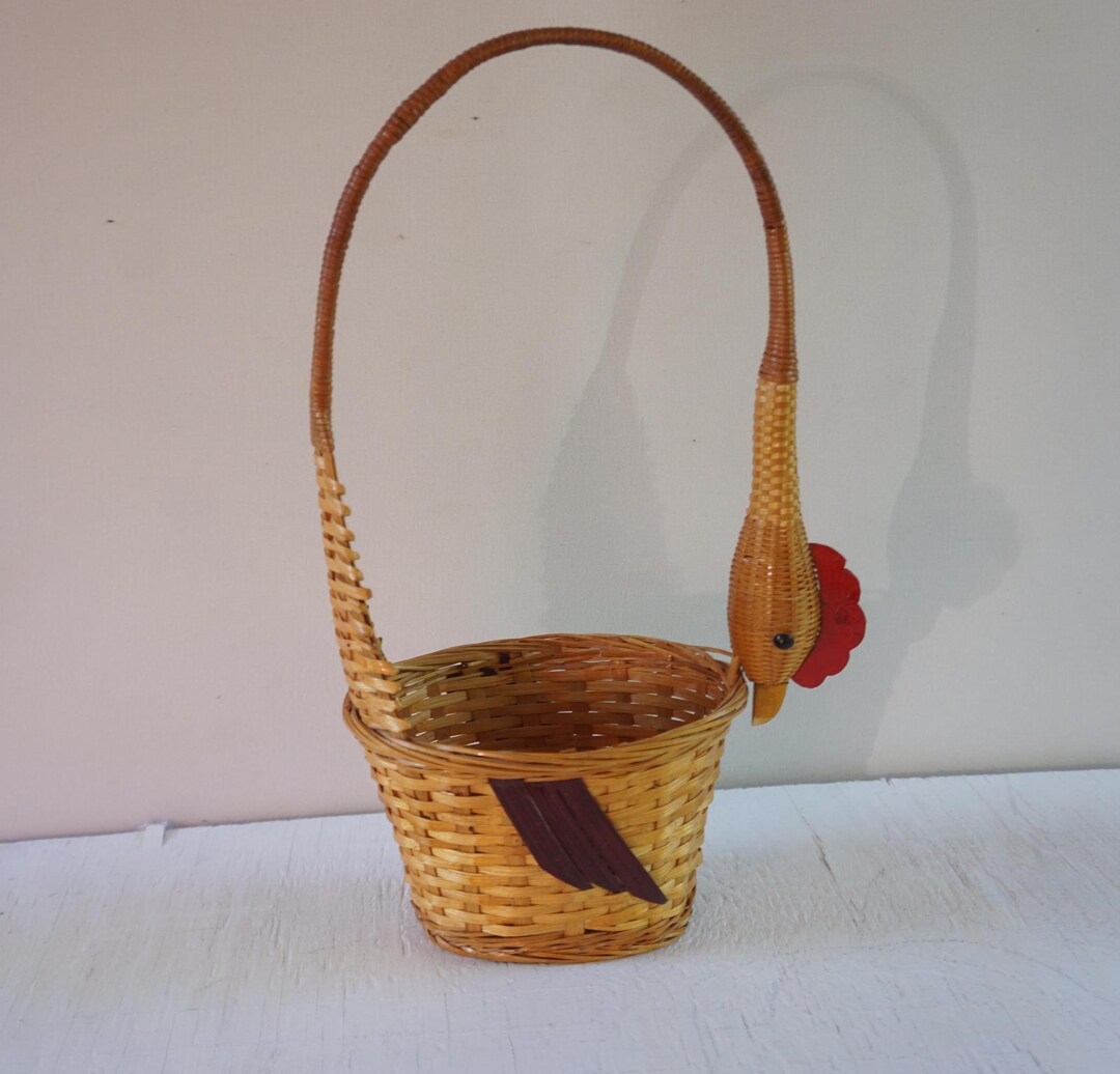 Vintage Wicker Rooster Basket: Farmhouse Kitchen Decor - Etsy