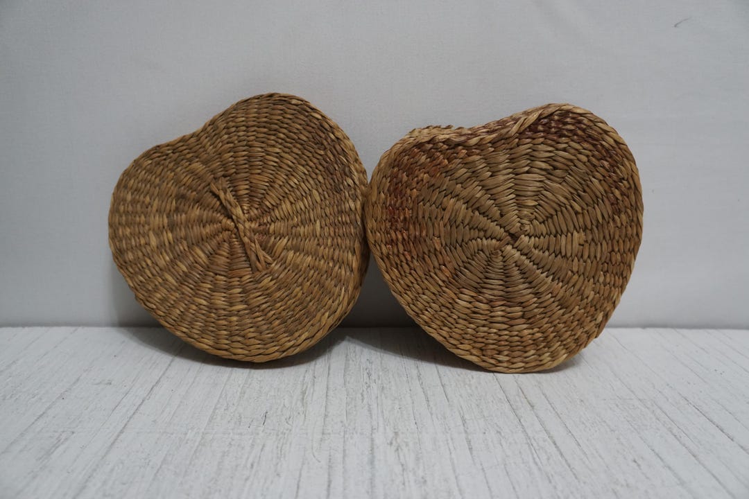 Vintage Heart Shaped Sweetgrass Basket - Etsy