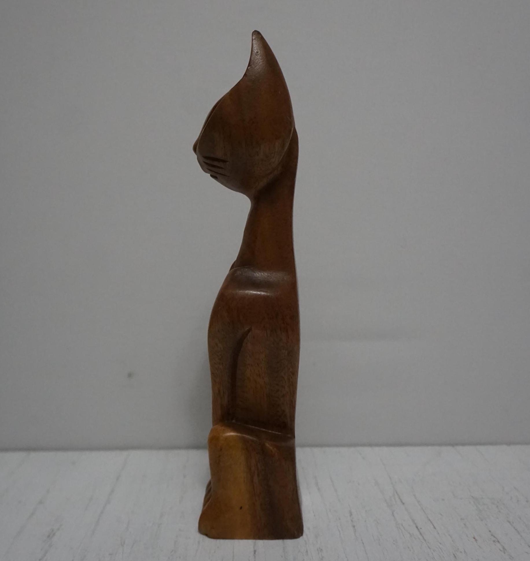 Mid Century Modern Siamese Cat Statue Wood Cat Siamese Cat Statue 12 - Etsy