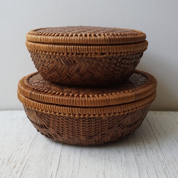 Wicker Stacking Baskets - Etsy