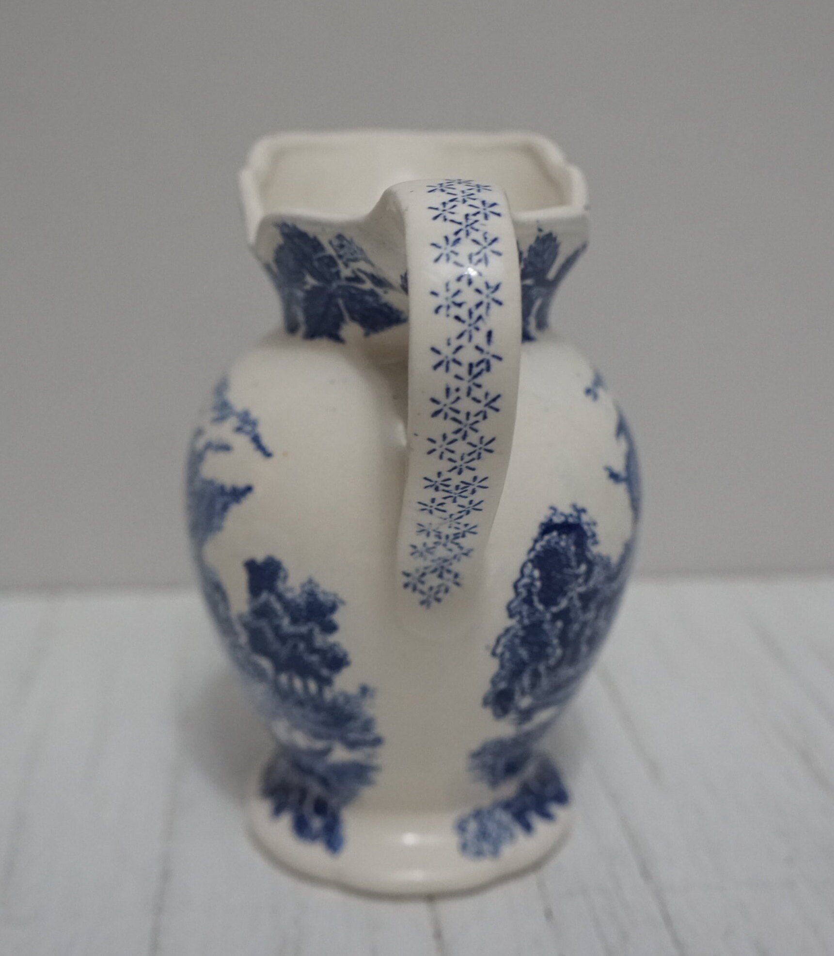 Vintage Blue and White Transferware Castle Creamer Pitcher Blue and ...