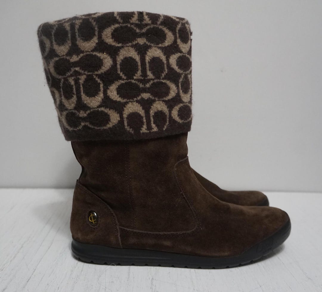 Authentic Coach Tatum Leather and Wool Mid Calf Boots Size 8 Women's ...