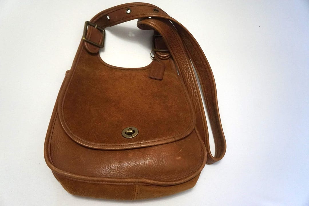 Vintage Coach Berkeley Bag: Brown Leather Suede Flap Crossbody - Etsy