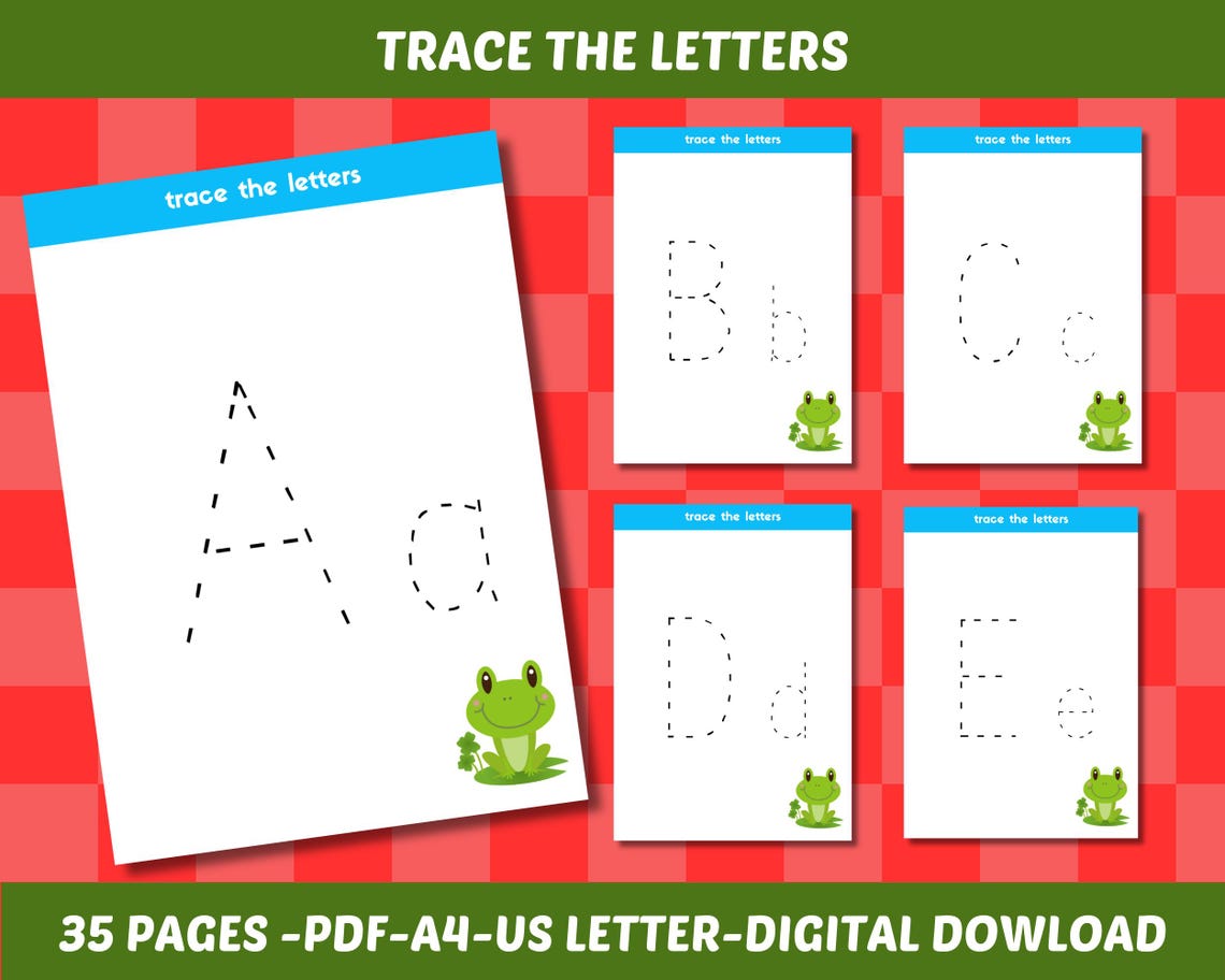 Printable Letter Tracing Pages for Kids Dotted Line Alphabet Learning ...