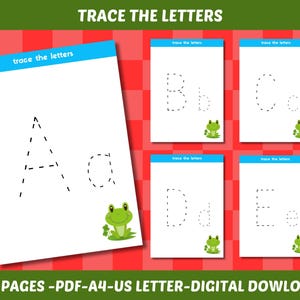 Printable Letter Tracing Pages for Kids Dotted Line Alphabet Learning ...