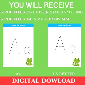 Printable Letter Tracing Pages for Kids Dotted Line Alphabet Learning ...