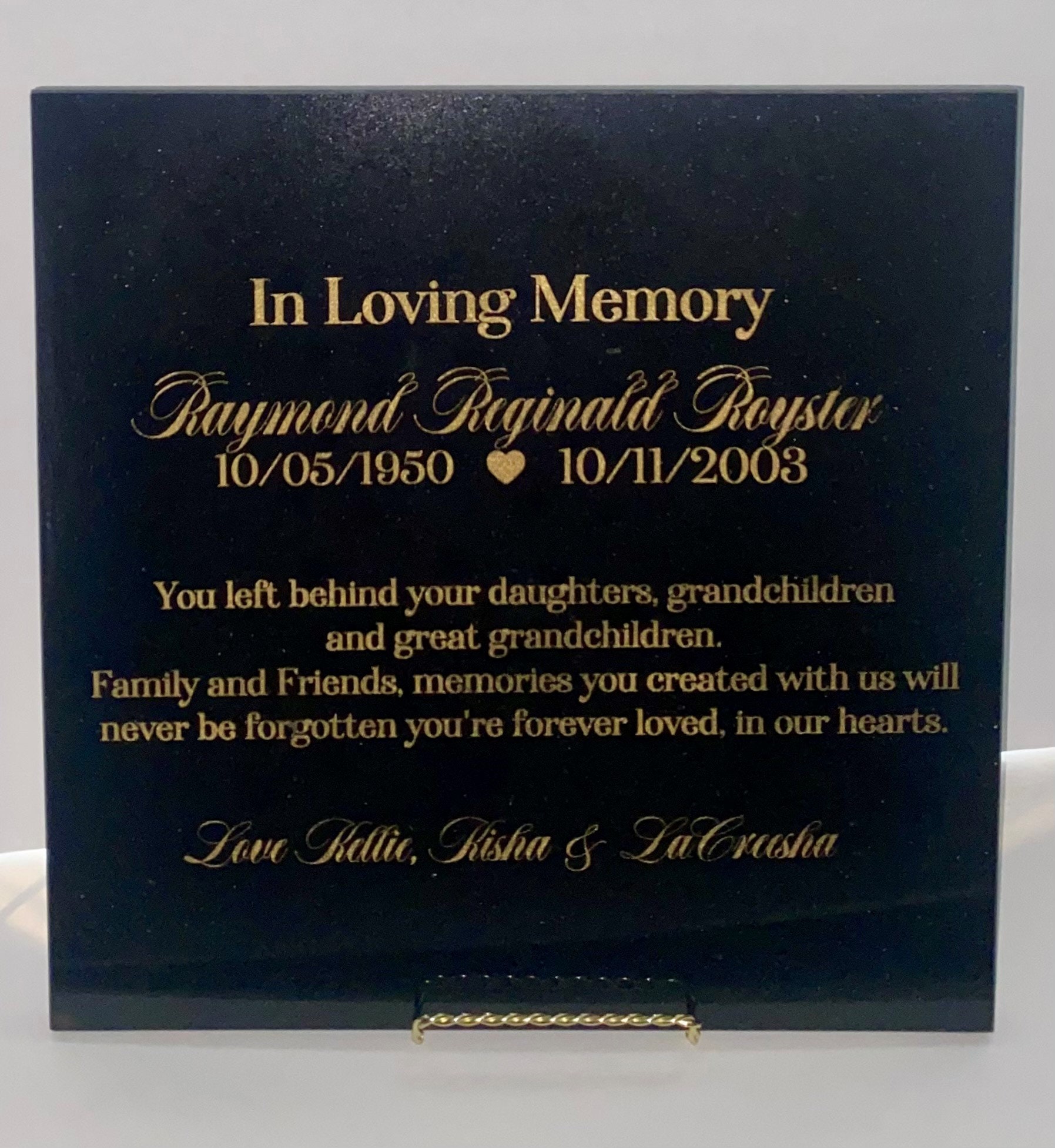 Custome Engraved Granite Memorial Plaque - Etsy