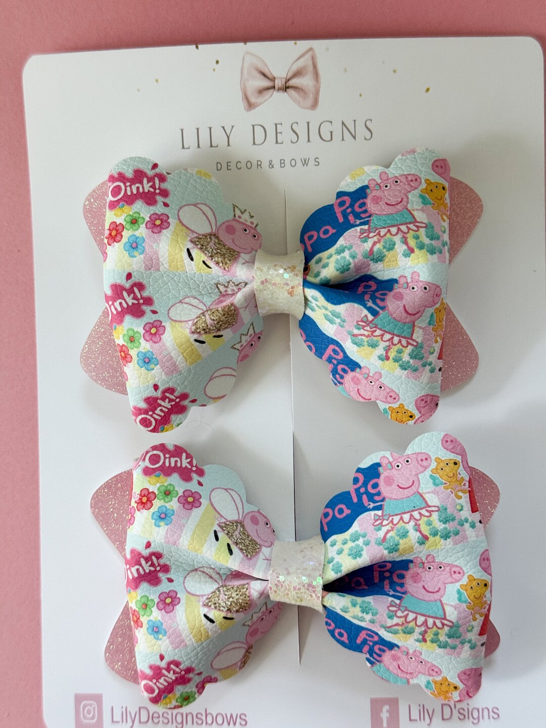 Pig Character Bow Pigtails, Pigtails Bows, Pig Bows, Birthday Gift ...