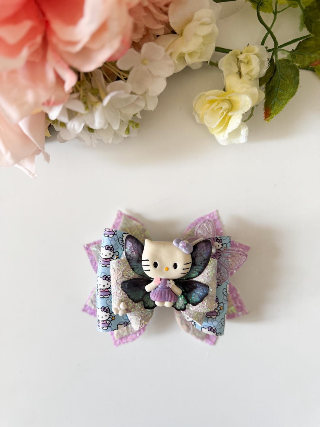 Hello Cat Bow , Butterfly Bows, Bows, Hair Bow, Cat Bow , Kitty ...