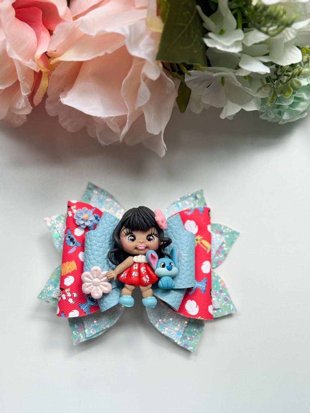 Blue Alien Bow. Character Bows, Bows, Hair Bow, Hair Accessories , Lilo ...