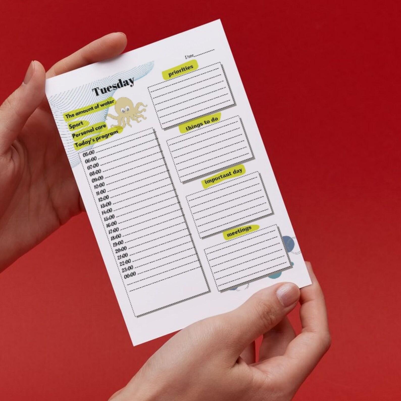 Modern Colorful Daily & Weekly Printable Planner, Monthly Undated Goal ...