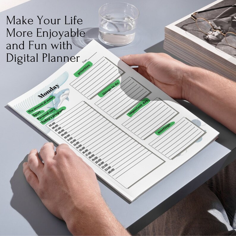 Modern Colorful Daily & Weekly Printable Planner, Monthly Undated Goal ...