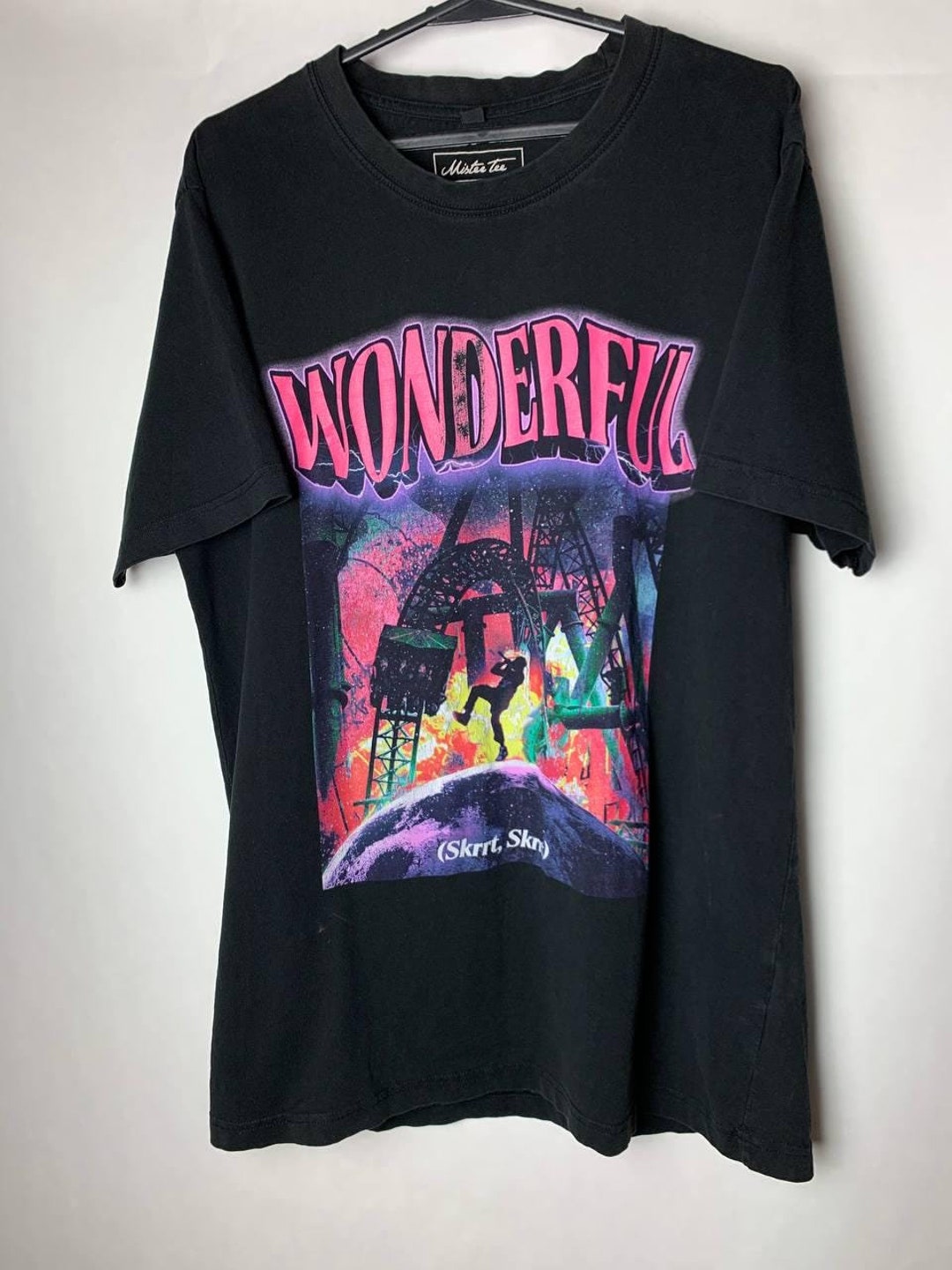 Vintage Y2K Style Travis Scott Wonderful Skrrt Skrrt Rap Tees Size XL ...