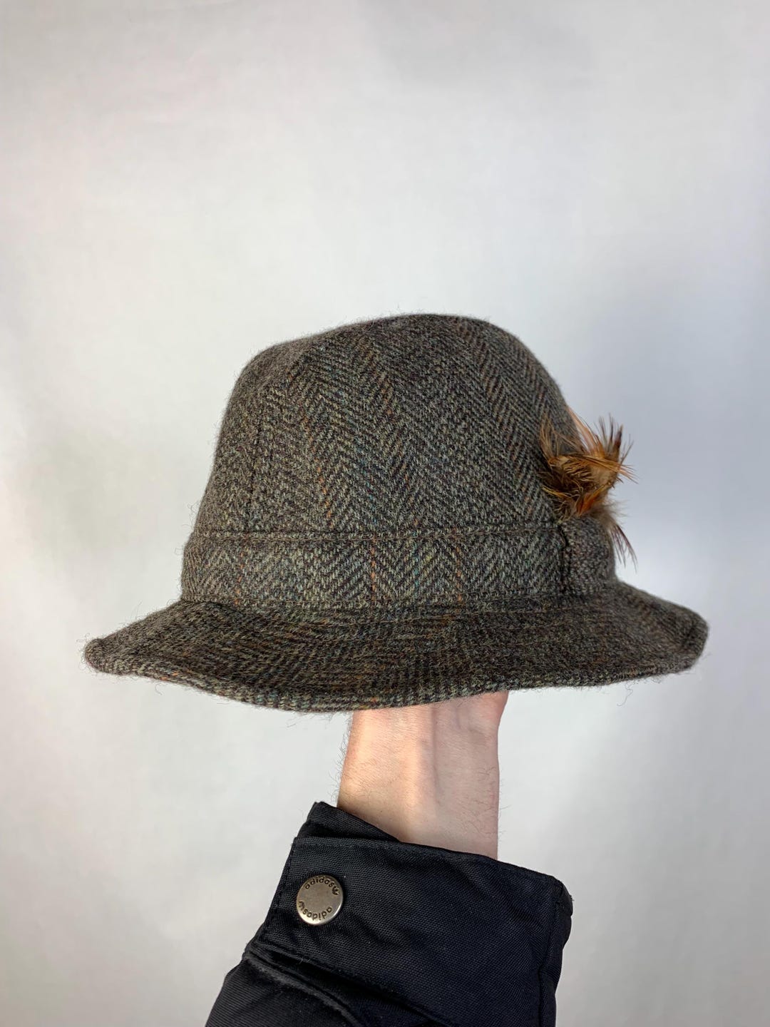 Vintage Failsworth Harris Tweed Bucket Hat Tweed Hat Grouse Size M 100% ...