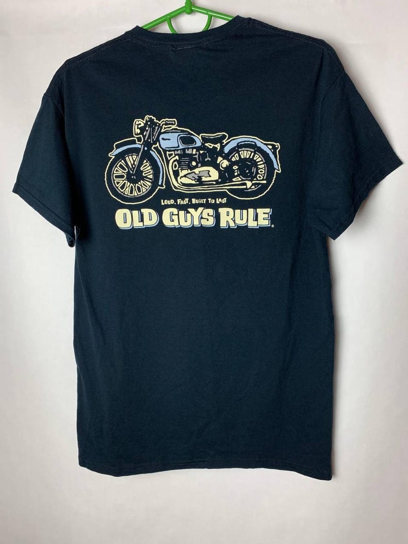 Vintage Old Guys Rule Men T-shirt Navy Loud Fast Built to Last ...