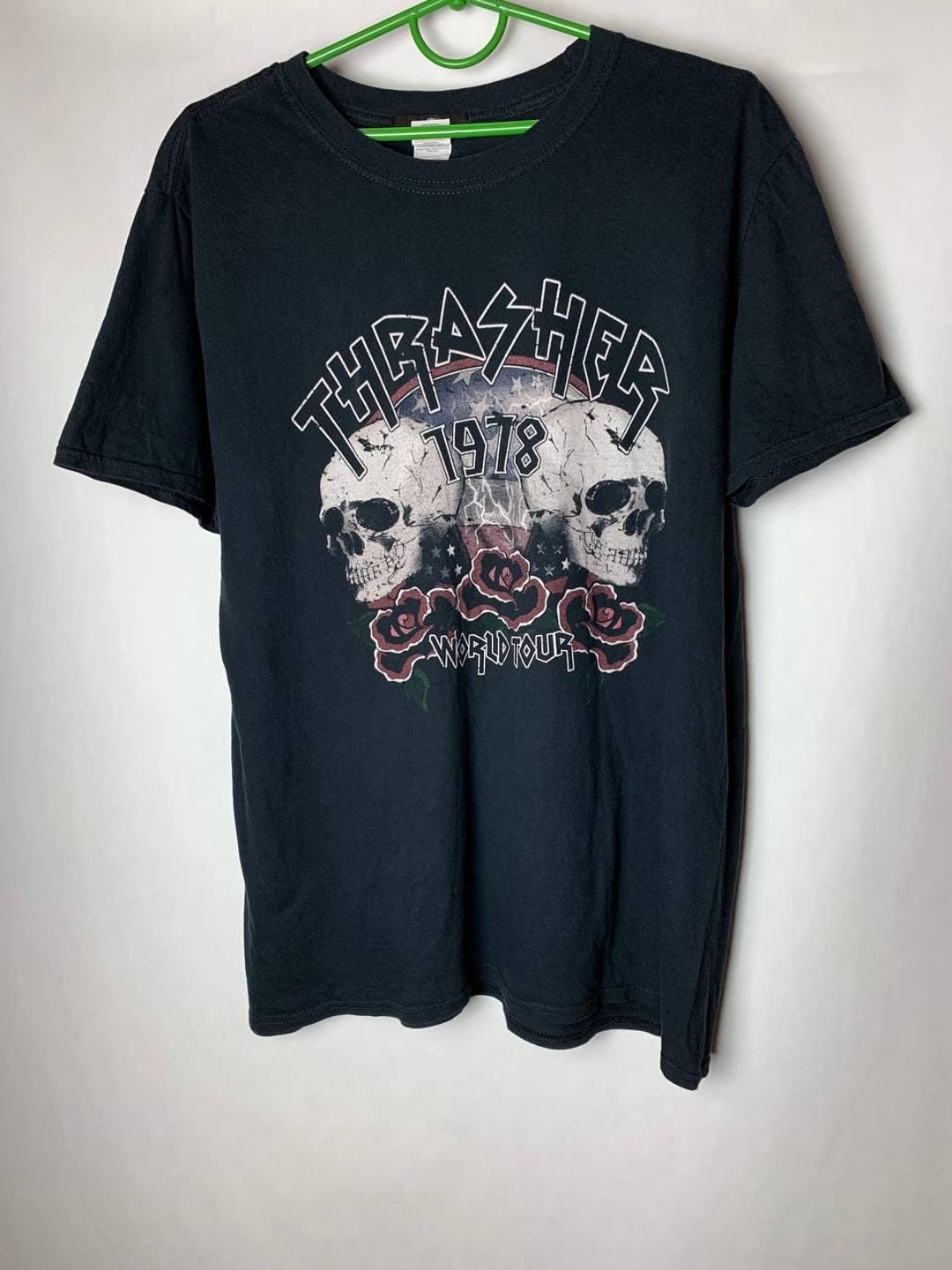 Vintage Thrasher 1978 World Tour T-shirt Skeleton Men's Clothing Print ...