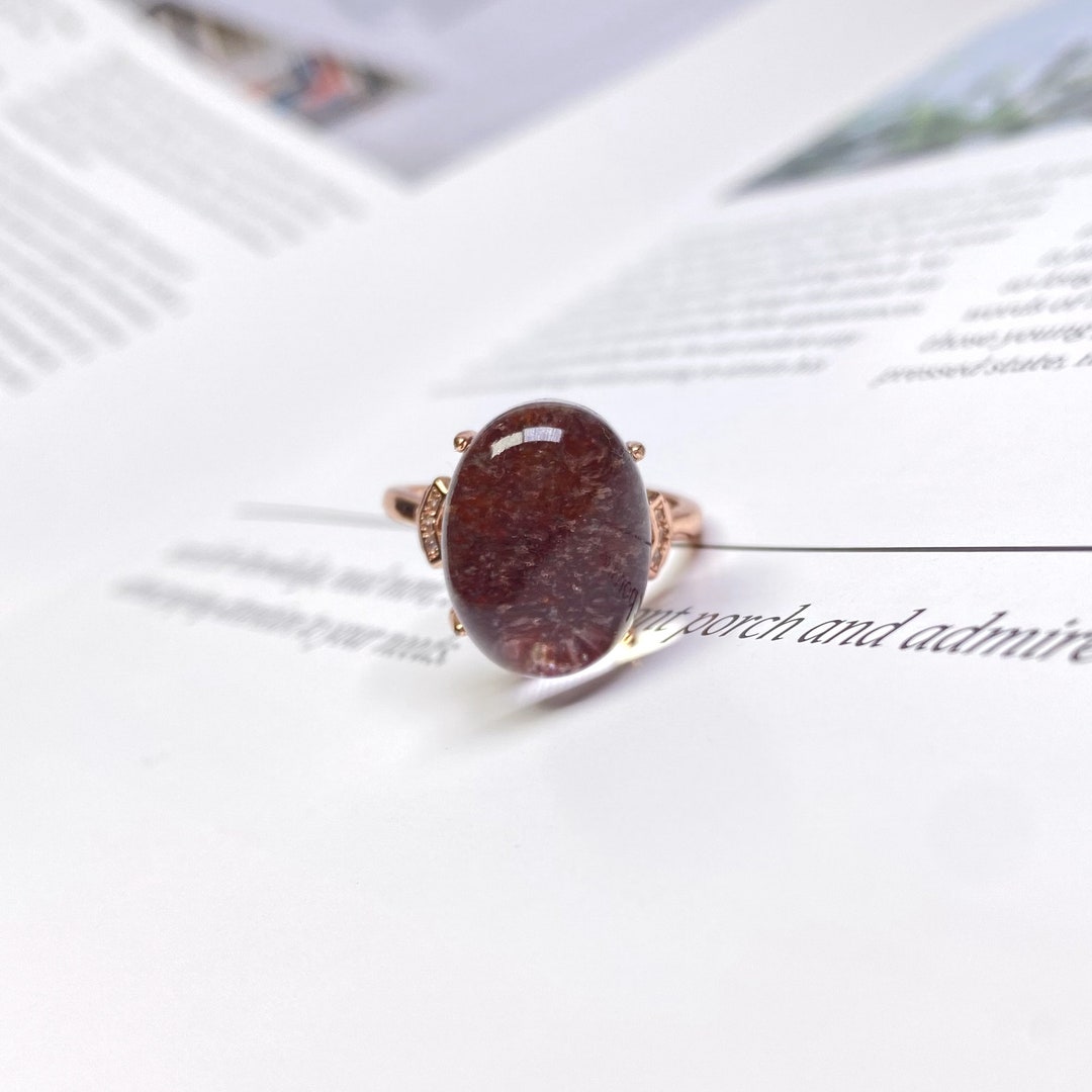 Natural White Crystal Rings, Gemstone Rings, Oval White Crystal Rings ...