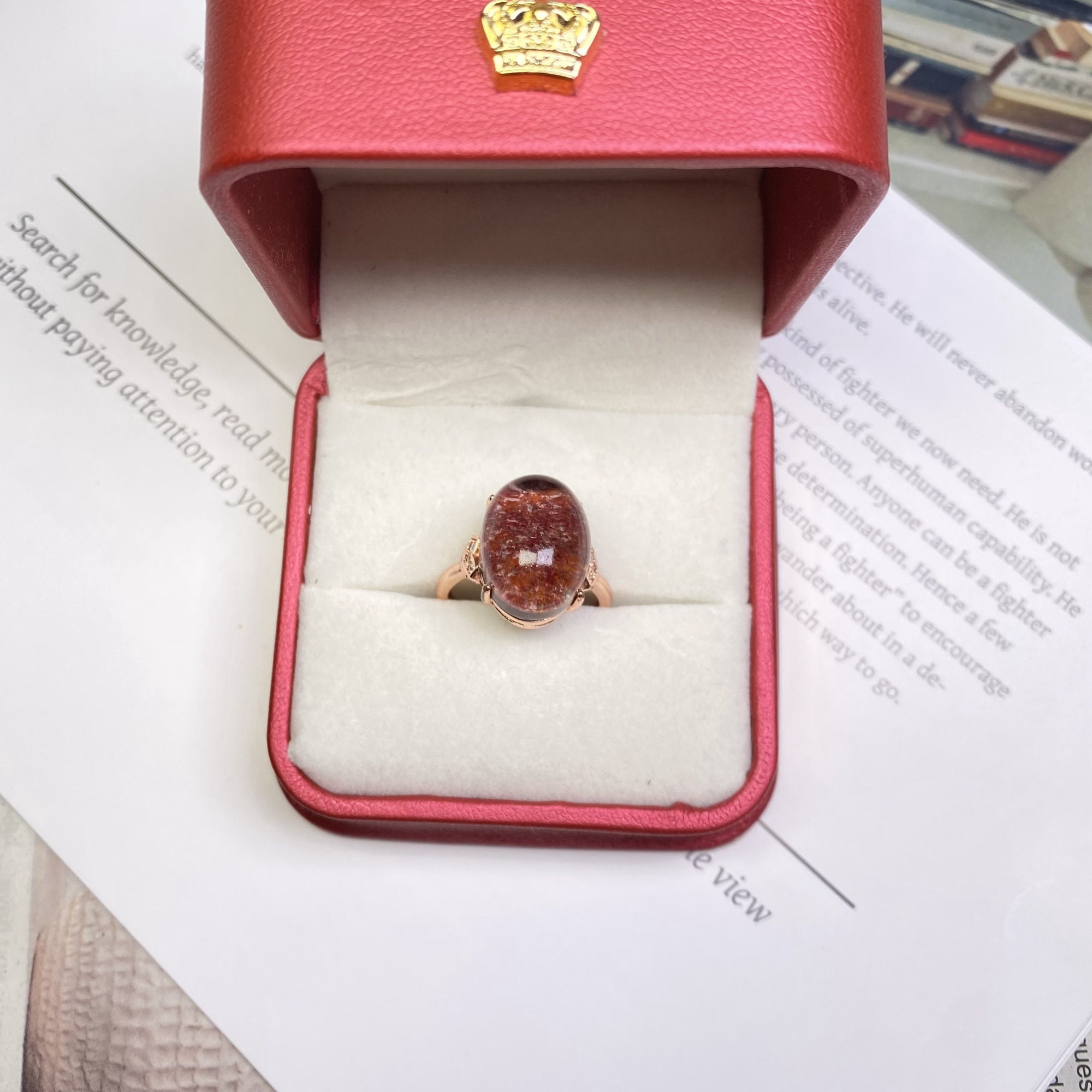 Natural White Crystal Rings, Gemstone Rings, Oval White Crystal Rings ...