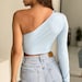 Long Sleeve One Shoulder Seamless Top, One Shoulder Crop Tank Top - Etsy