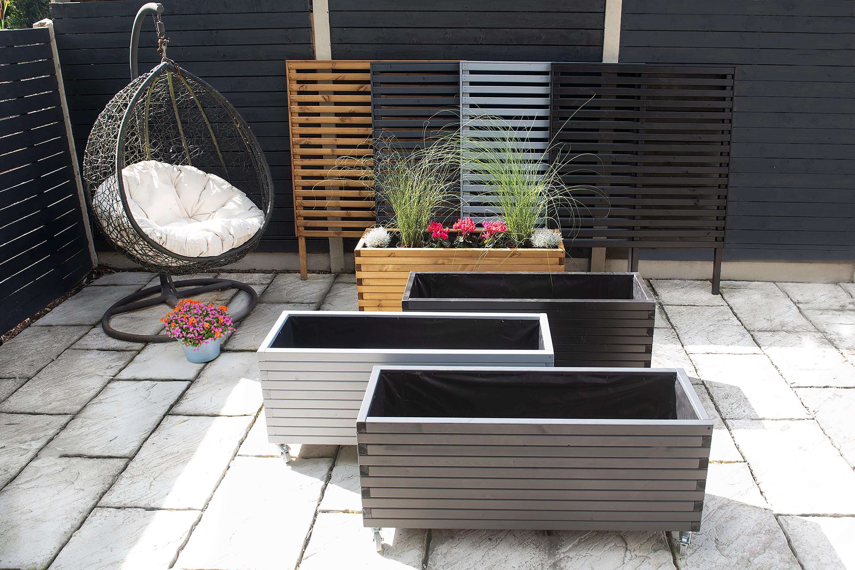 Large L145 X W40 X H40cm Wooden Planter With Trellis and Castors - Etsy UK