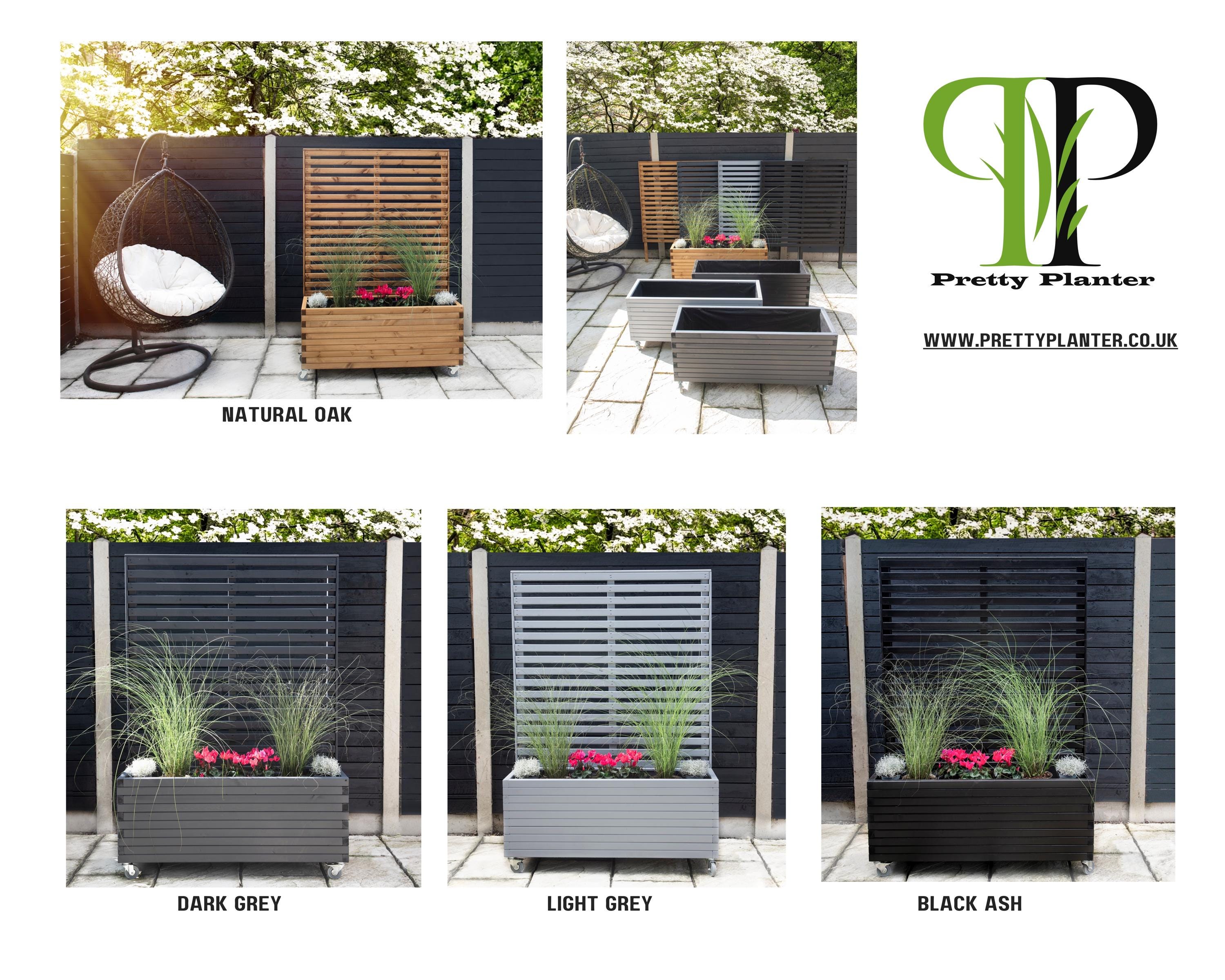 Large L145 X W40 X H40cm Wooden Planter With Trellis and Castors - Etsy UK