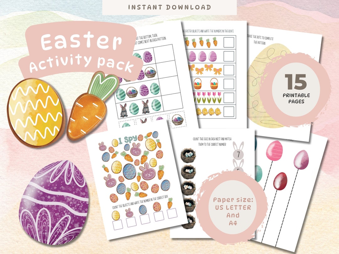 Easter Activity Pack Printable, Easter Games Word Search Coloring Pages ...