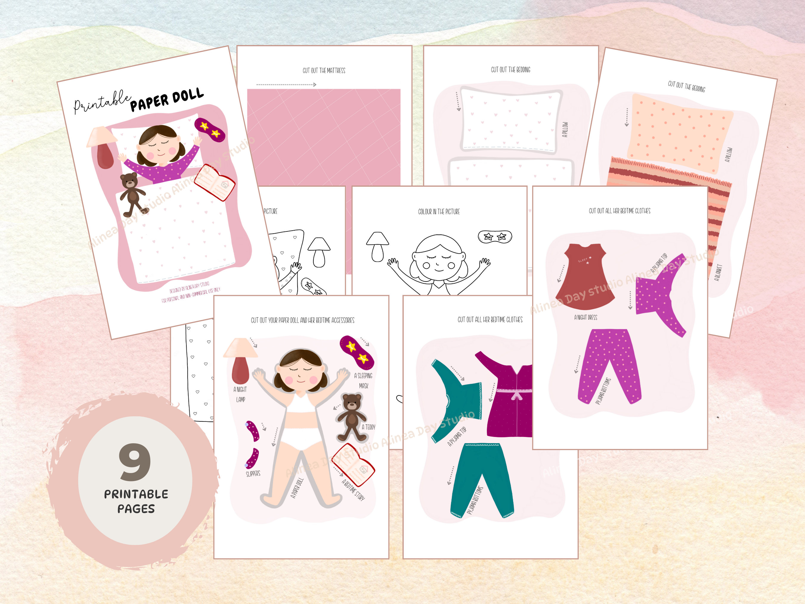 Paper Doll Printable Activity Craft Girls & Boys Bedtime Routine ...