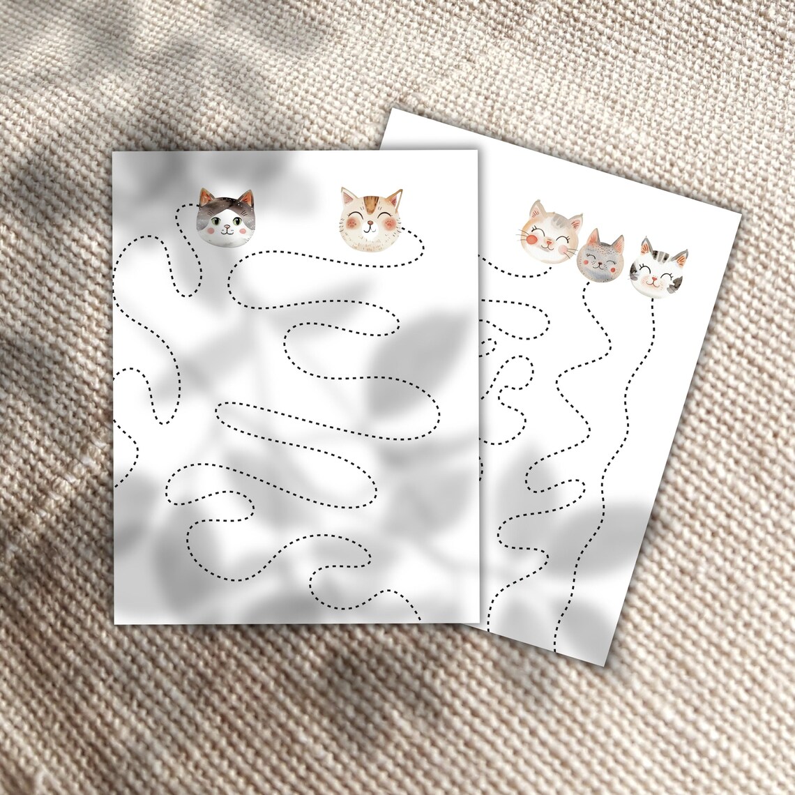KITTENS Cutting Practice Scissors Skills Toddler Worksheets Printable ...