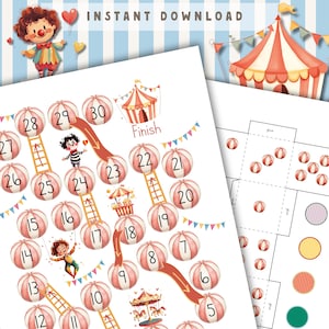 Circus Board Game | Ribbons and Ladders | Simple Printable Family Game ...