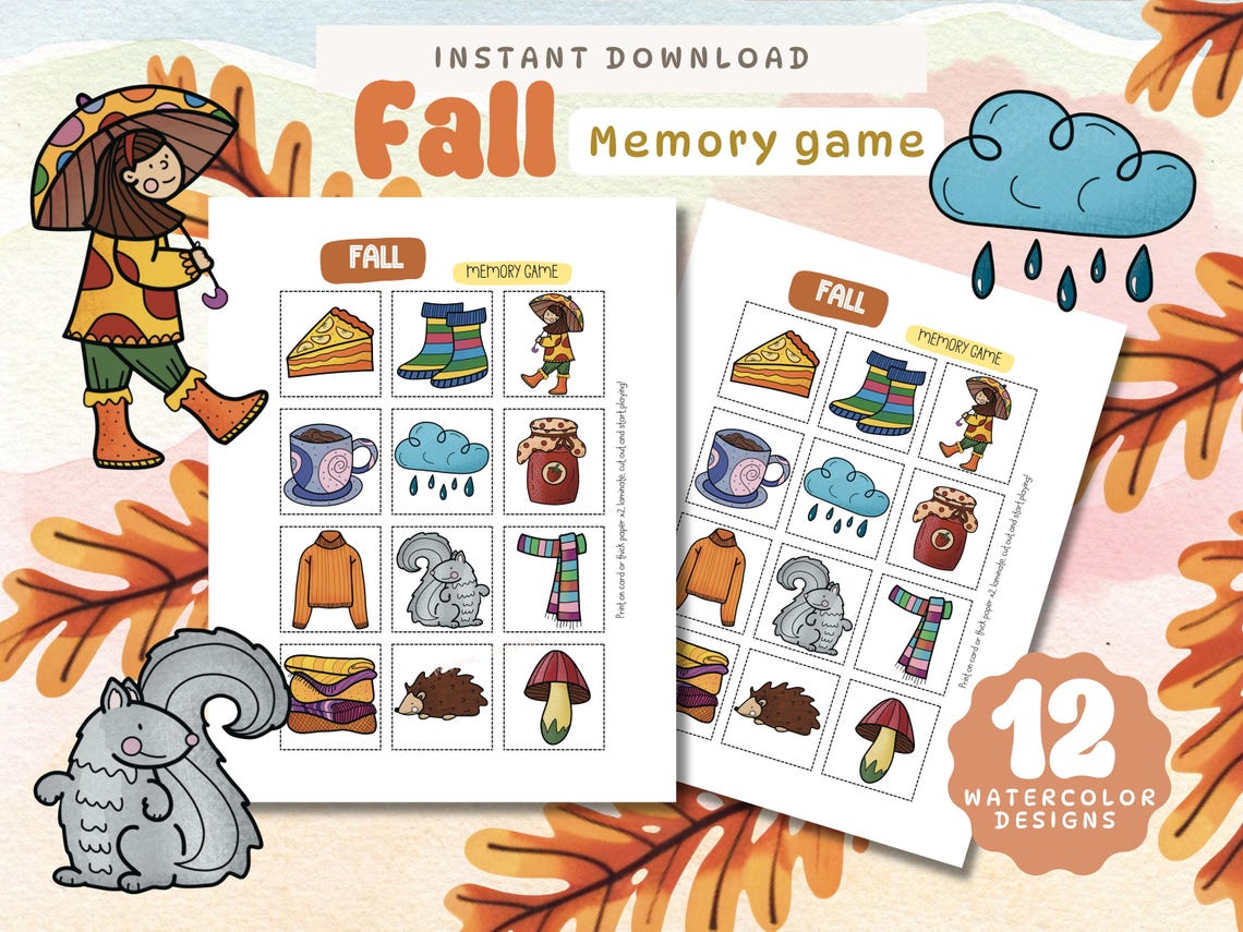 FALL Bundle 5 in 1, Printable Set, Autumn Movement Cube, Activity ...