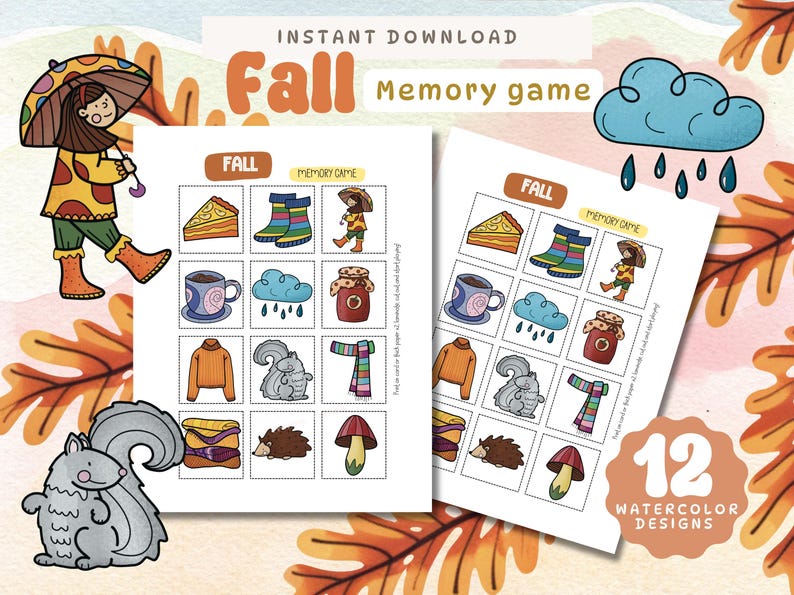 FALL Bundle 5 in 1, Printable Set, Autumn Movement Cube, Activity ...