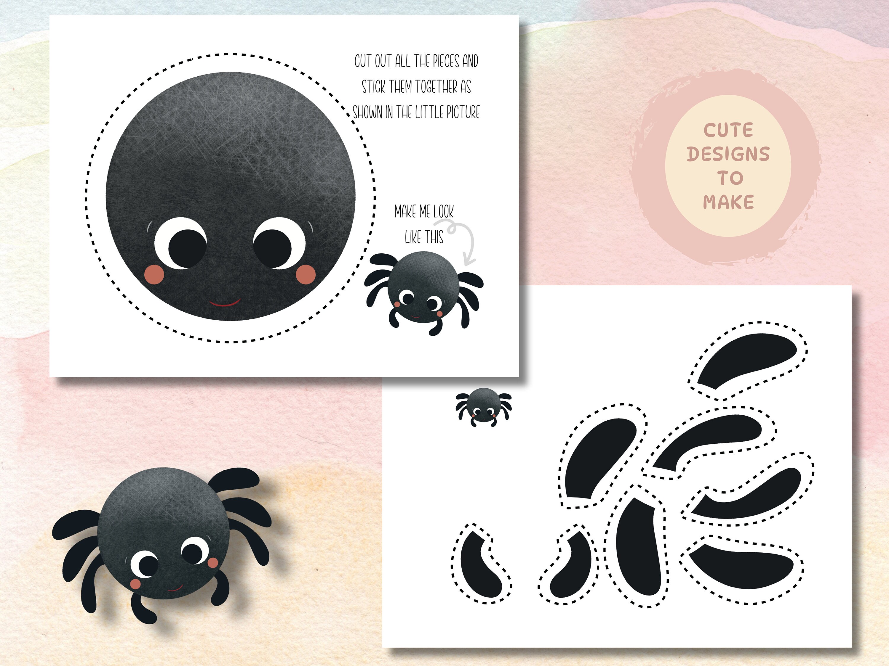 Summer Craft Printable Ladybug, Bee, Spider , Scissors Skills, Nature ...