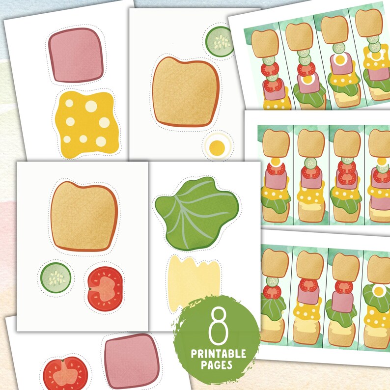 Build a Sandwich Printable: Pretend Play Fine Motor Skills Activity ...