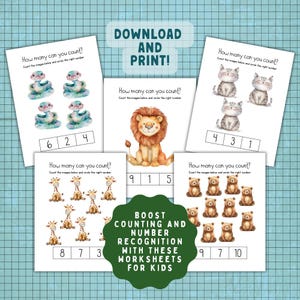 1-10 Maths Worksheets, Early Counting Preschool Count to 10, Printables ...