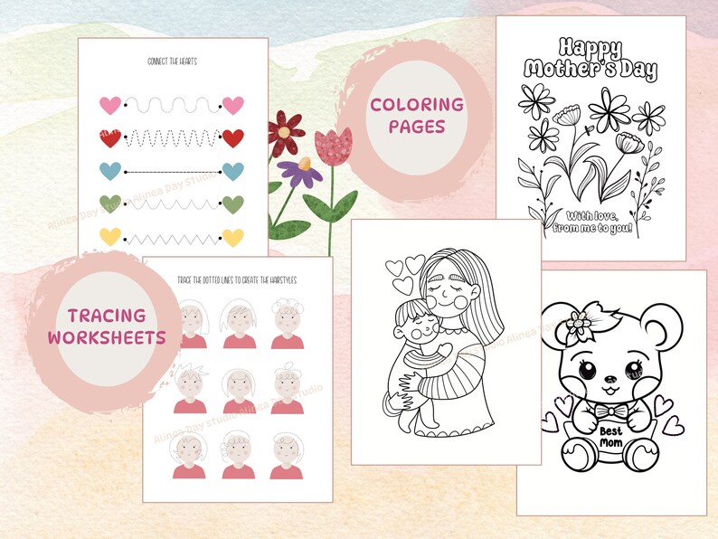 30 Pages Mother's Day Activity Workbook, Printable Bundle Mothers Day ...