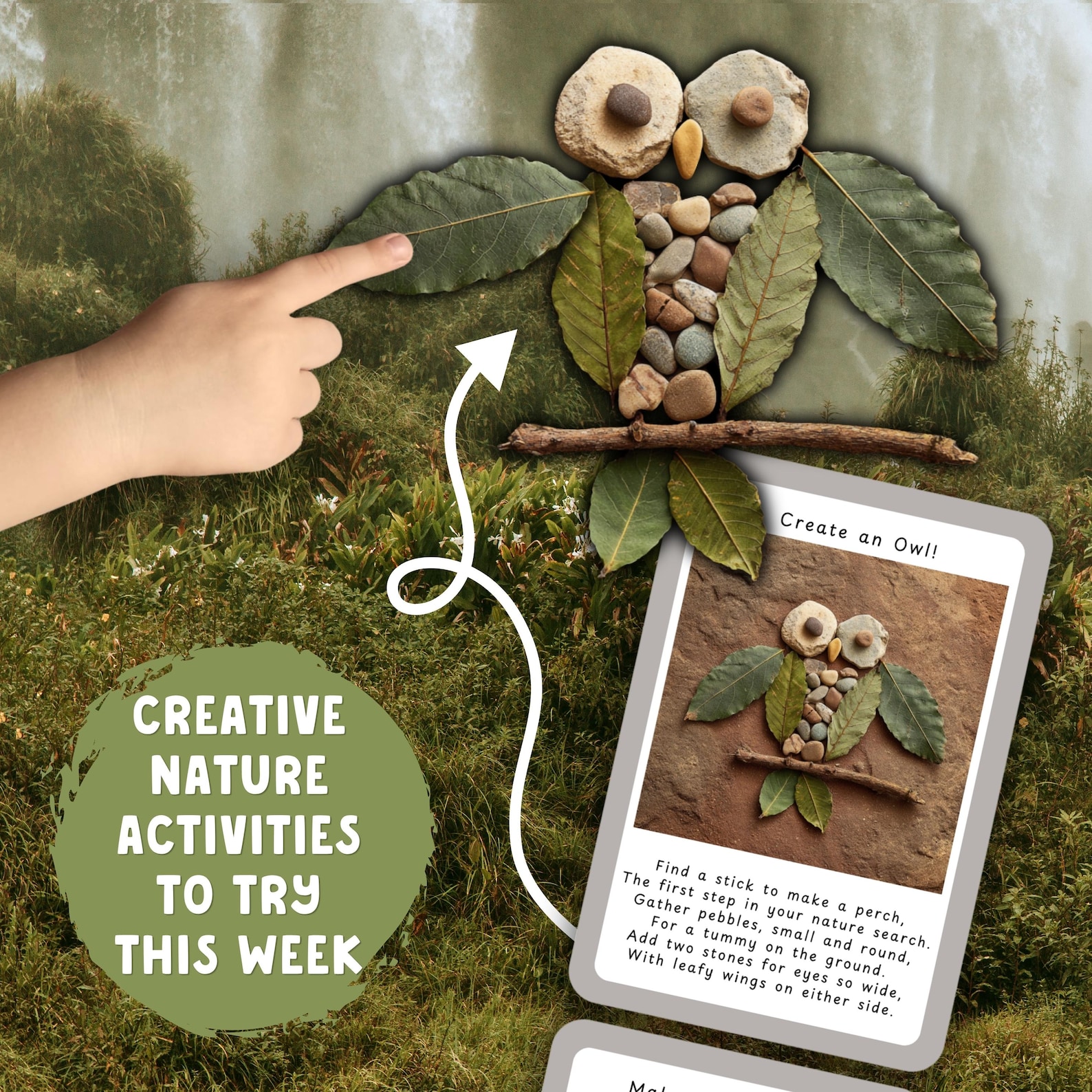 Nature Craft Cards for Kids: Outdoor Art, Reggio Montessori Inspired ...